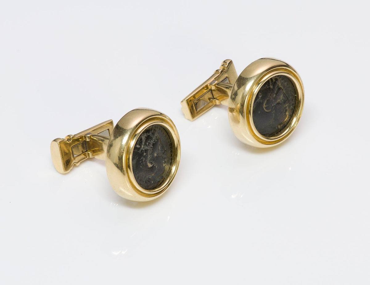 Gold Ancient Coin Cufflinks