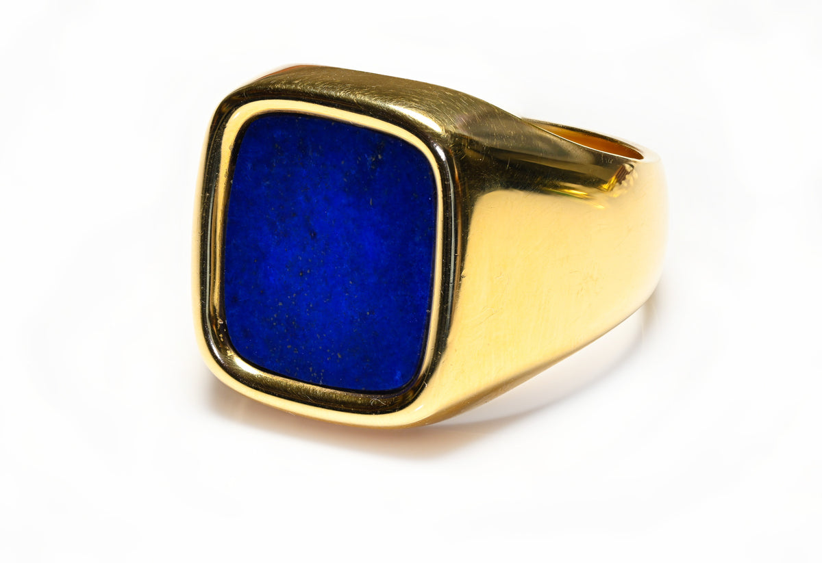 Gumps 18K Yellow Gold Lapis Men's Ring