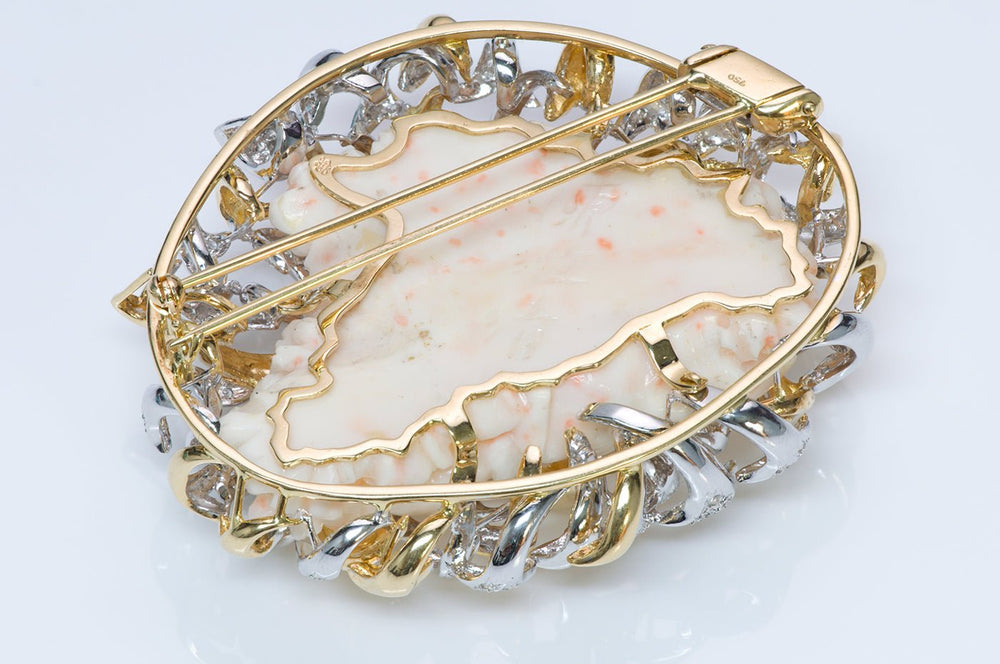 H. Stern DVF Diane Von Furstenberg Gold Diamond Coral Brooch