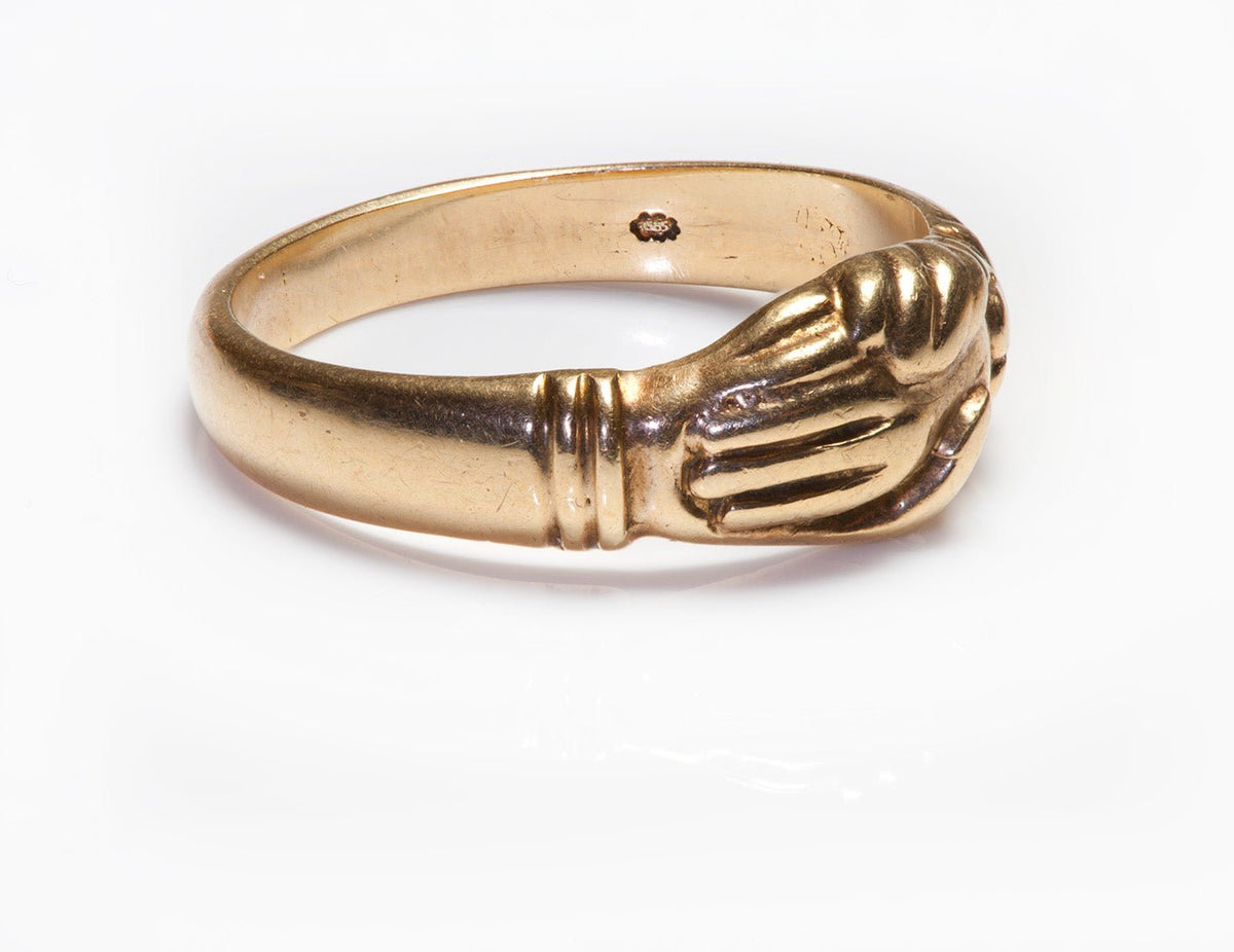 Hands Handshake Friendship/Sweetheart Gold Fede Ring