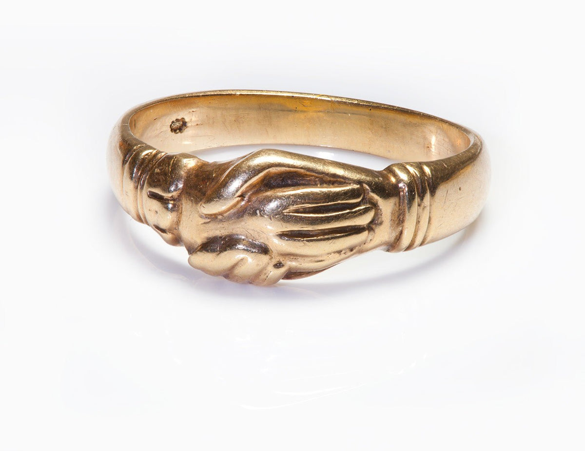 Hands Handshake Friendship/Sweetheart Gold Fede Ring