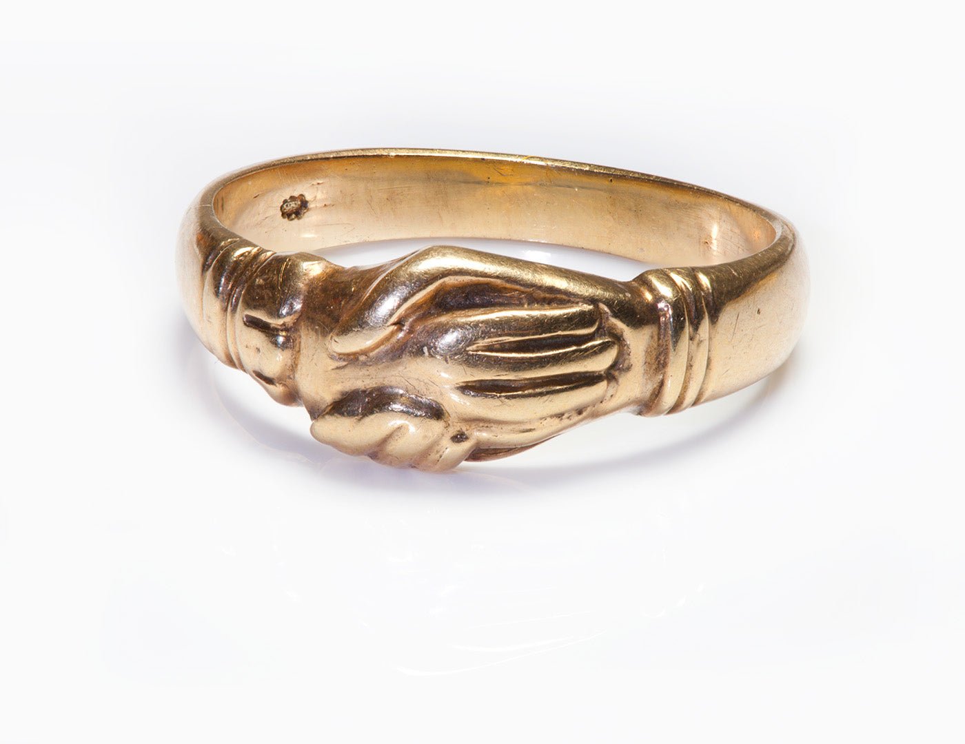 Hands Handshake Friendship/Sweetheart Gold Fede Ring
