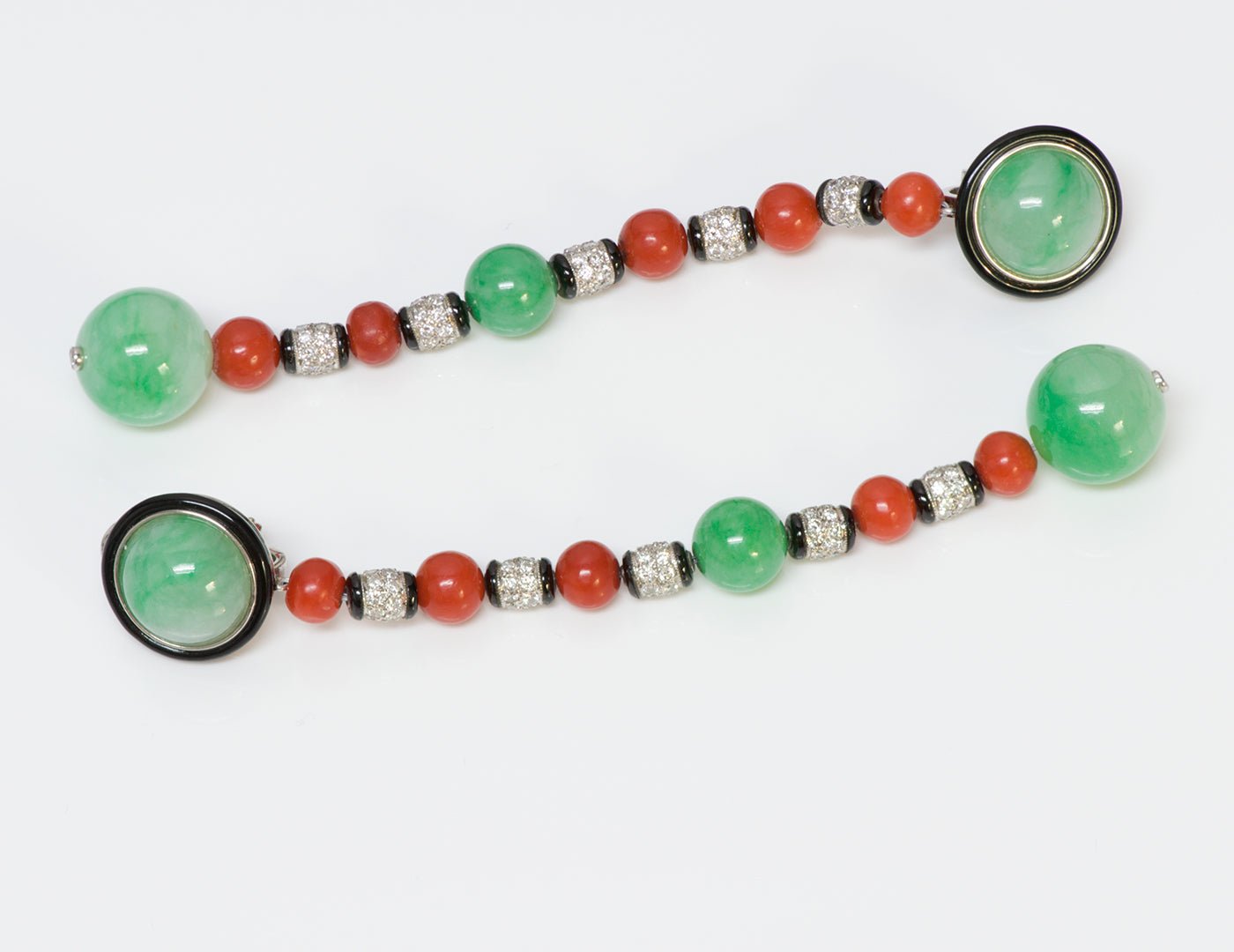 Jade and coral earrings store