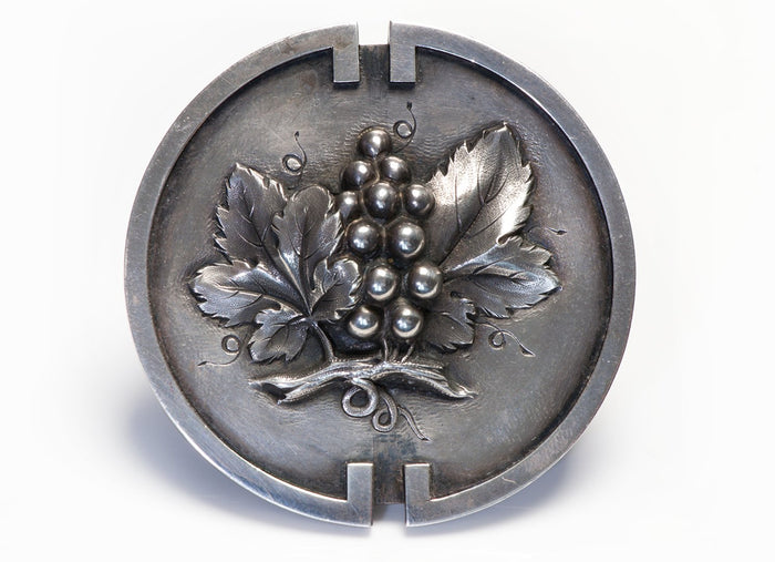 Jean Després Art Deco Silver Grape Leaf Brooch