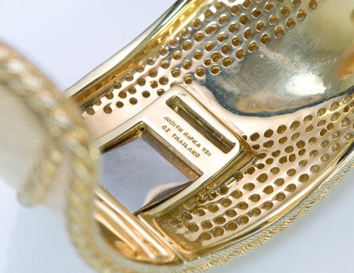 Judith Ripka Gilt Sterling Cubic Zirconia Cuff Bracelet