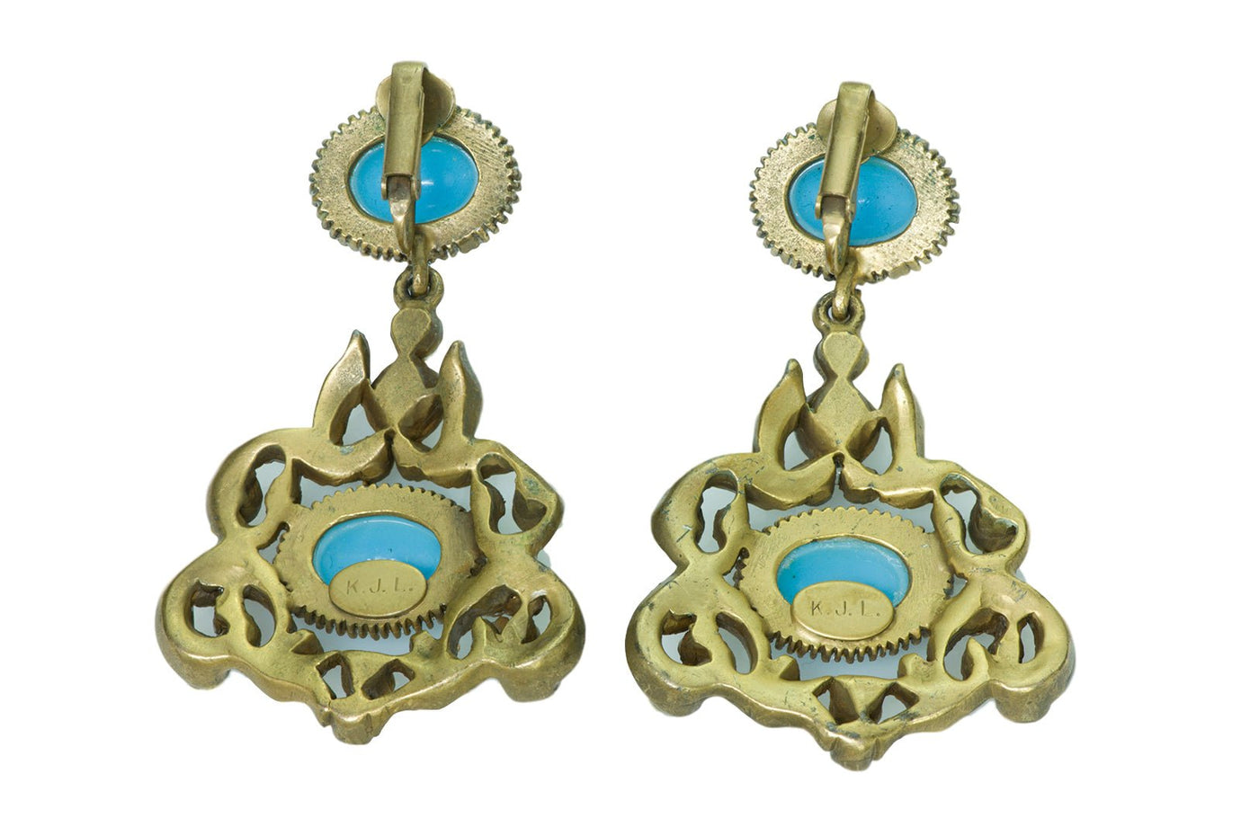 Kenneth Jay Lane Turquoise Pearl Earrings