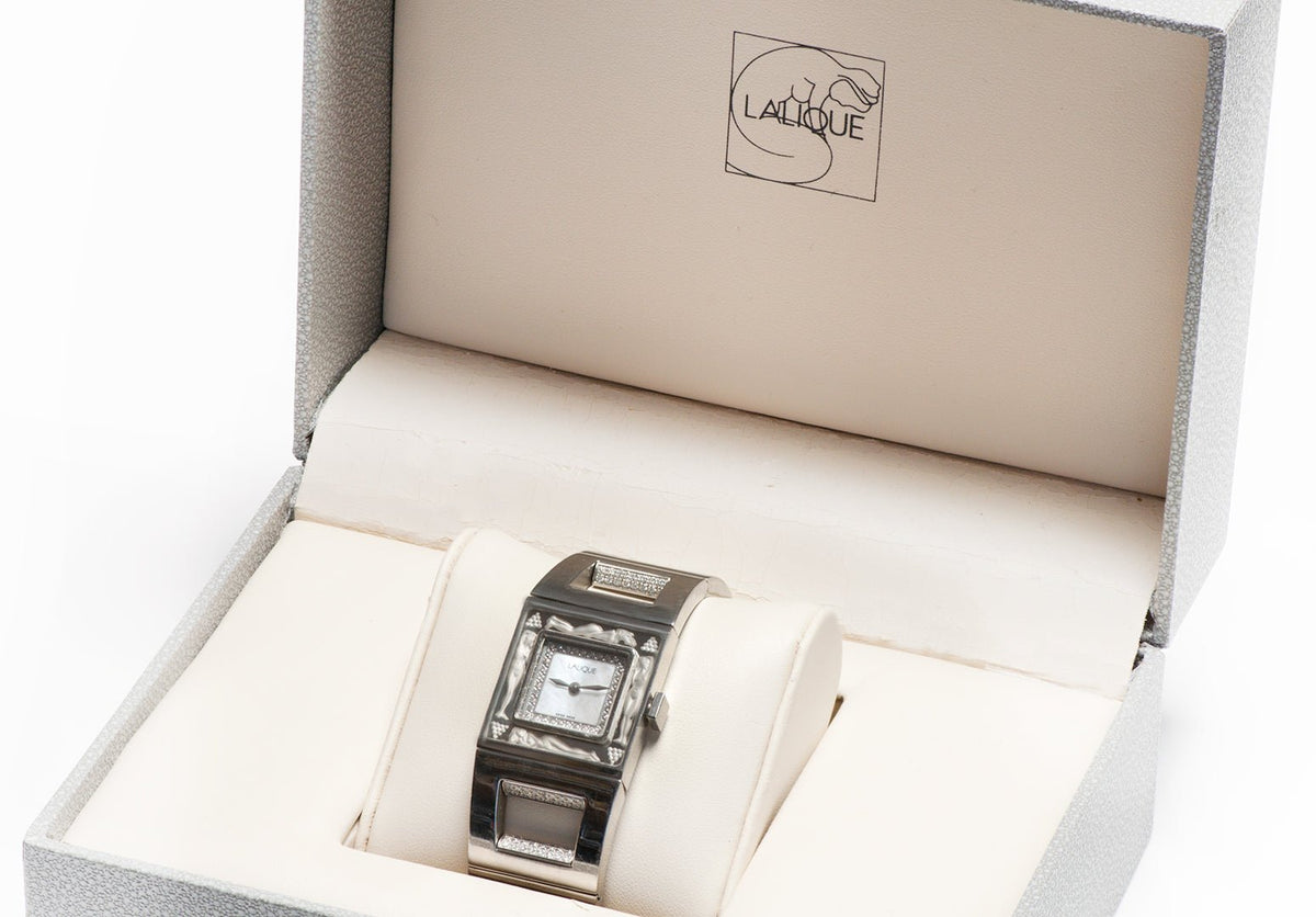 Lalique Bacchantes Crystal Diamond Stainless Steel Watch