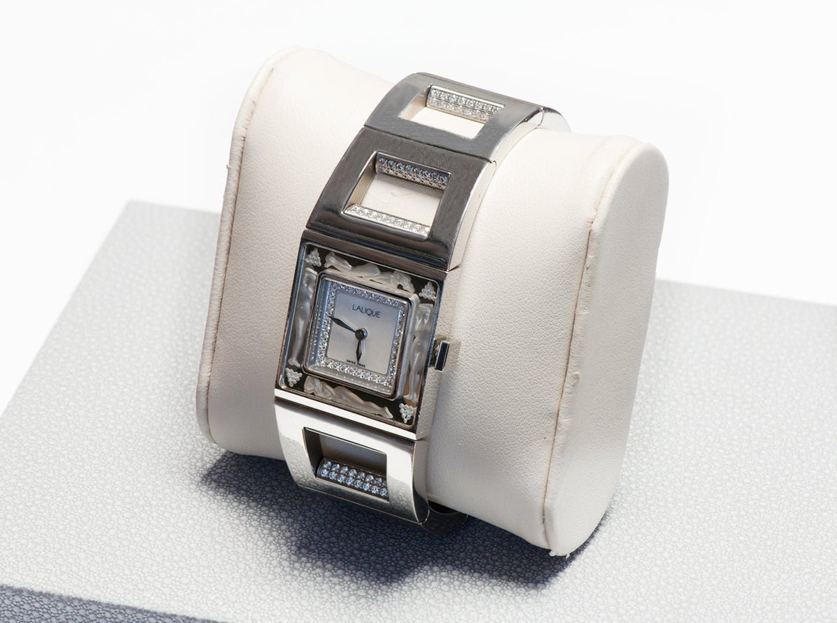 Lalique Bacchantes Crystal Diamond Stainless Steel Watch