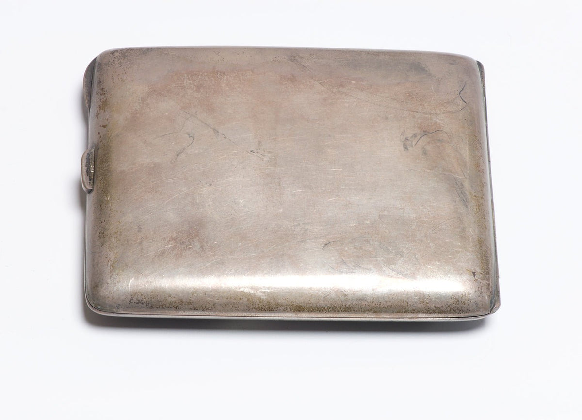 Louis Kuppenheim Antique Silver Enamel Rooster Fight Cigarette Case