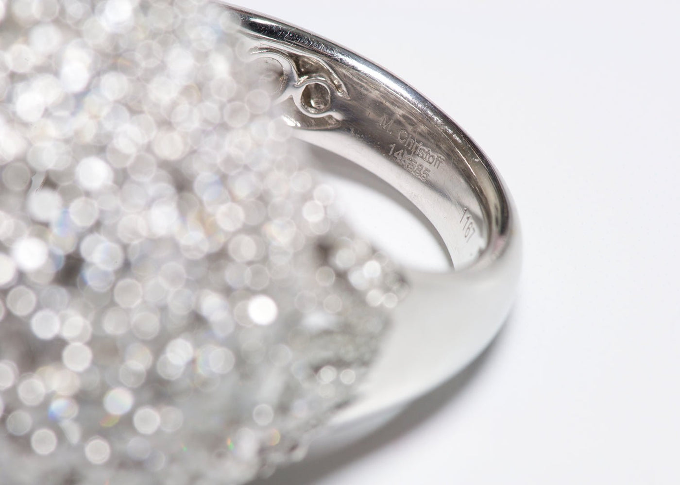 M Christoff Diamond Gold Dome Ring