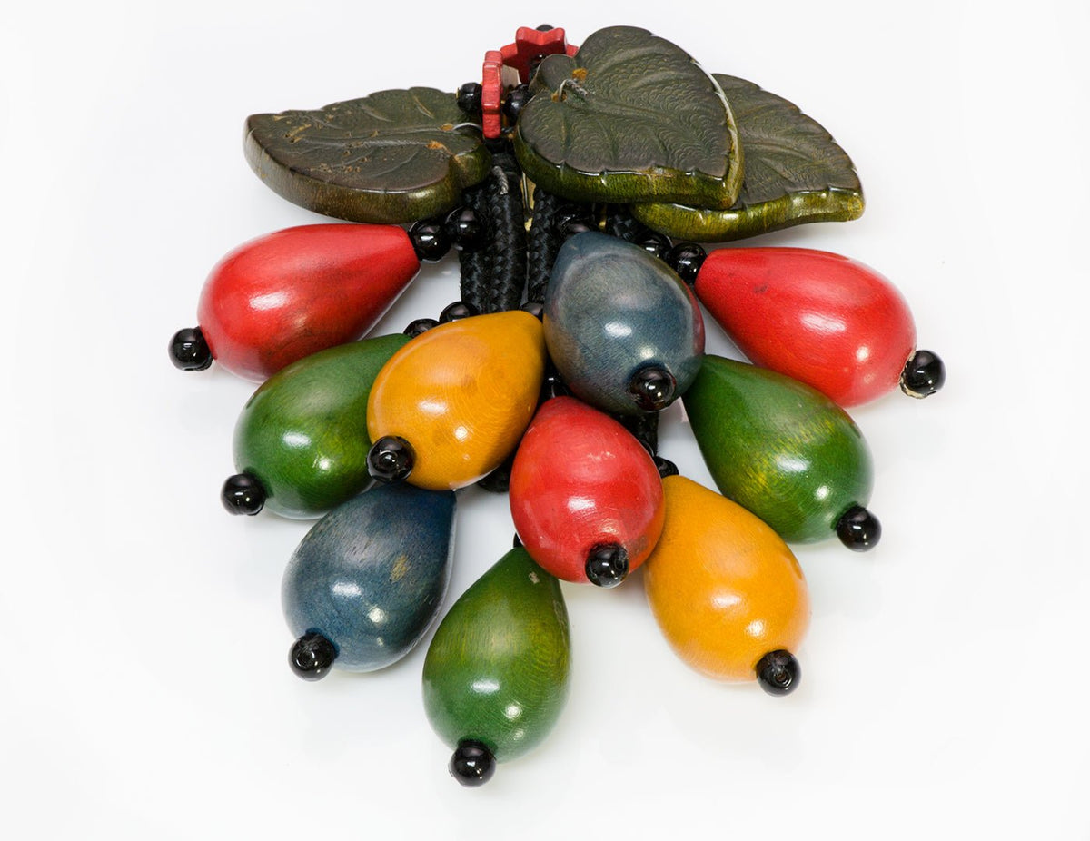 Miriam Haskell 1930’s Wood Leaf Brooch