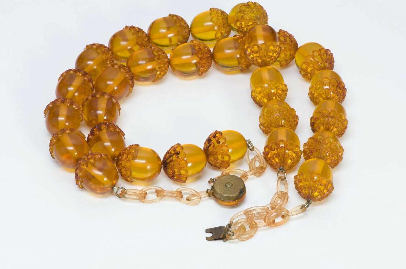 Miriam Haskell 1940’s Bakelite Acorn Double Strand Necklace