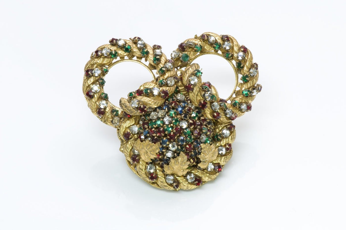 Miriam Haskell Filigree Crystal Brooch