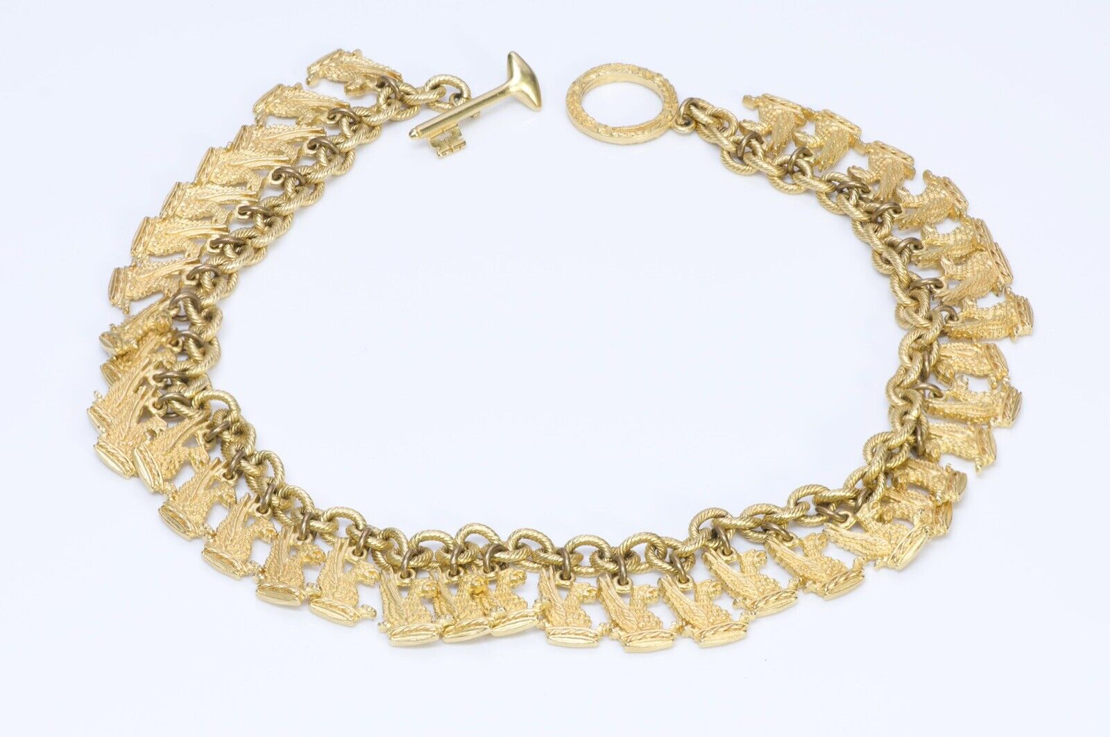 MISH Tworkowski New York 1980’s Gold Plated Griffin Charm Chain Necklace