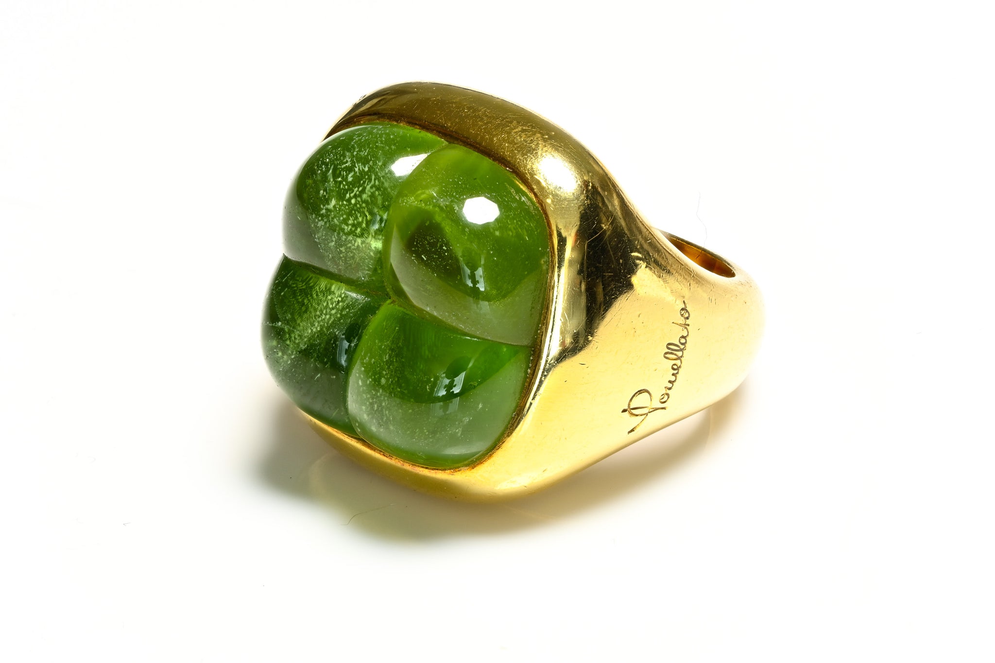 Pomellato 18K Yellow Gold Mosaico Peridot Ring
