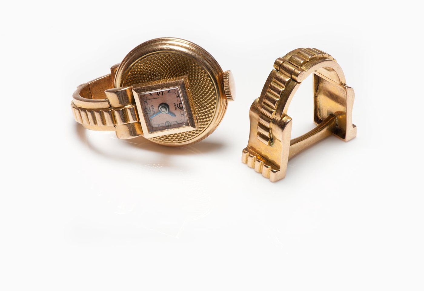 Rare Vintage 1930's UTI 18K Gold Watch Cufflinks