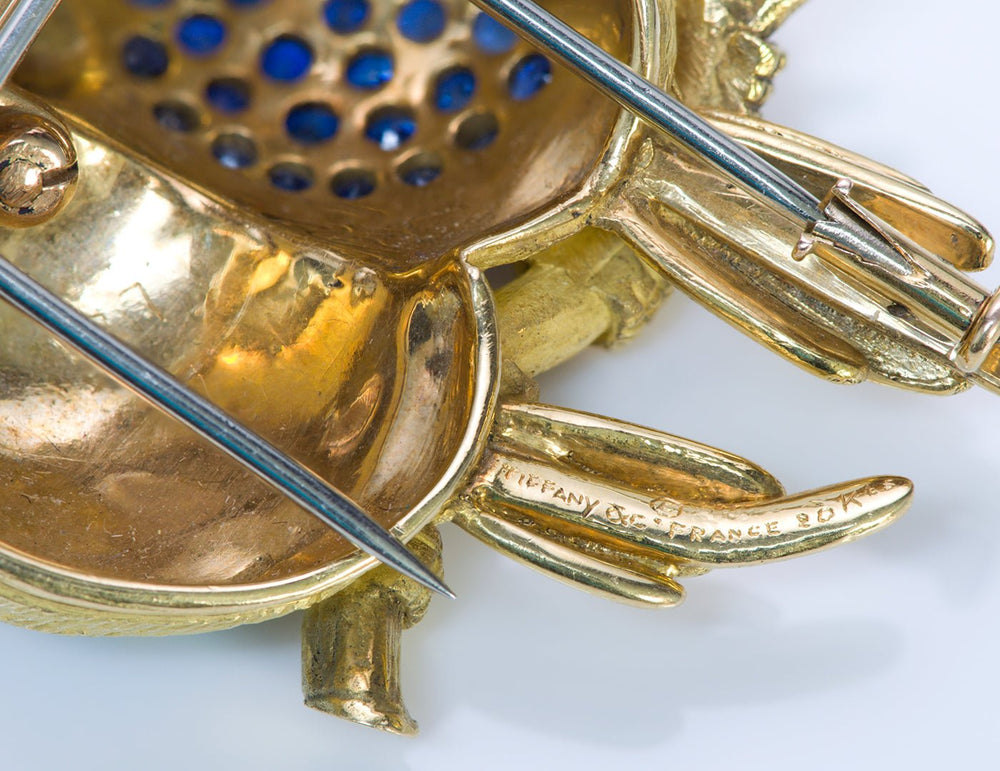Tiffany & Co. France 20K Gold Diamond Sapphire Turquoise Bird Brooch