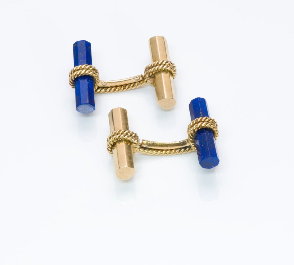 Tiffany & Co. France 18K Yellow Gold Lapis Cufflinks