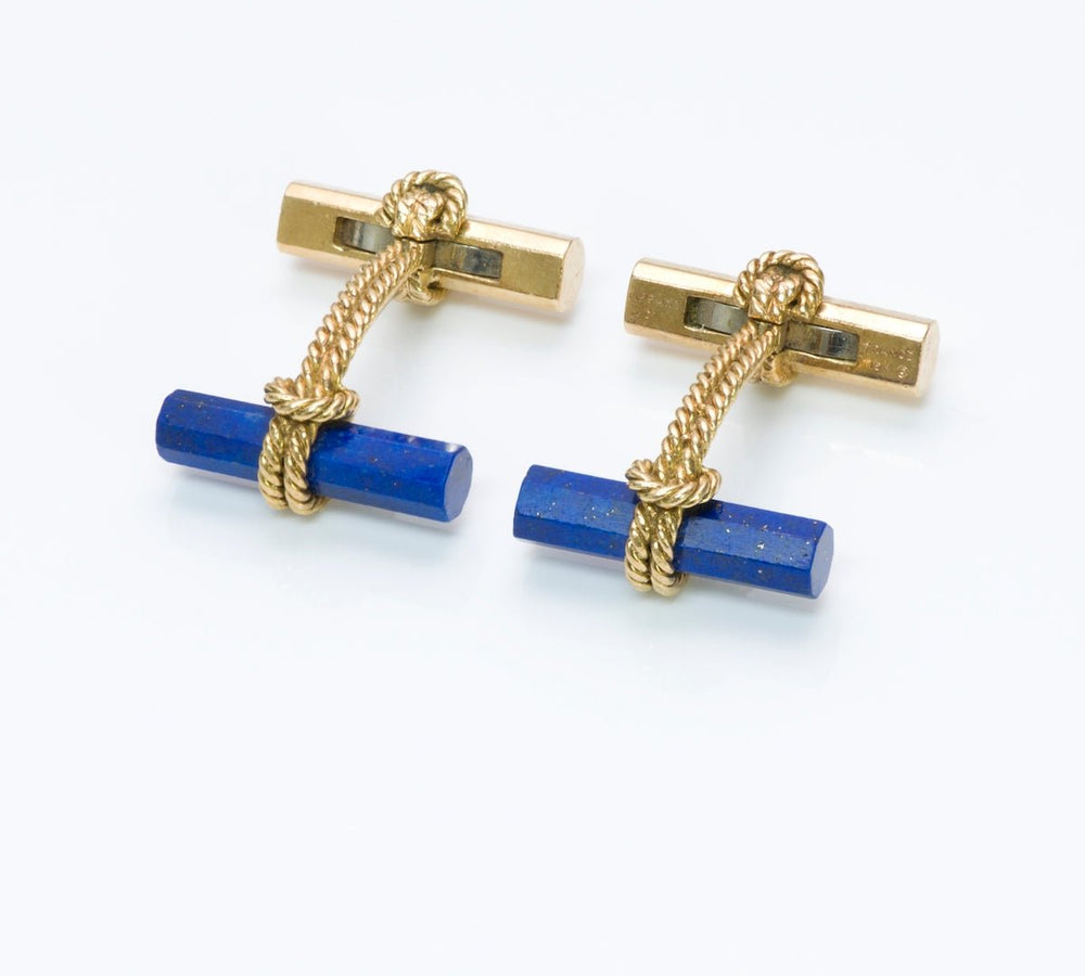 Tiffany & Co. France 18K Yellow Gold Lapis Cufflinks