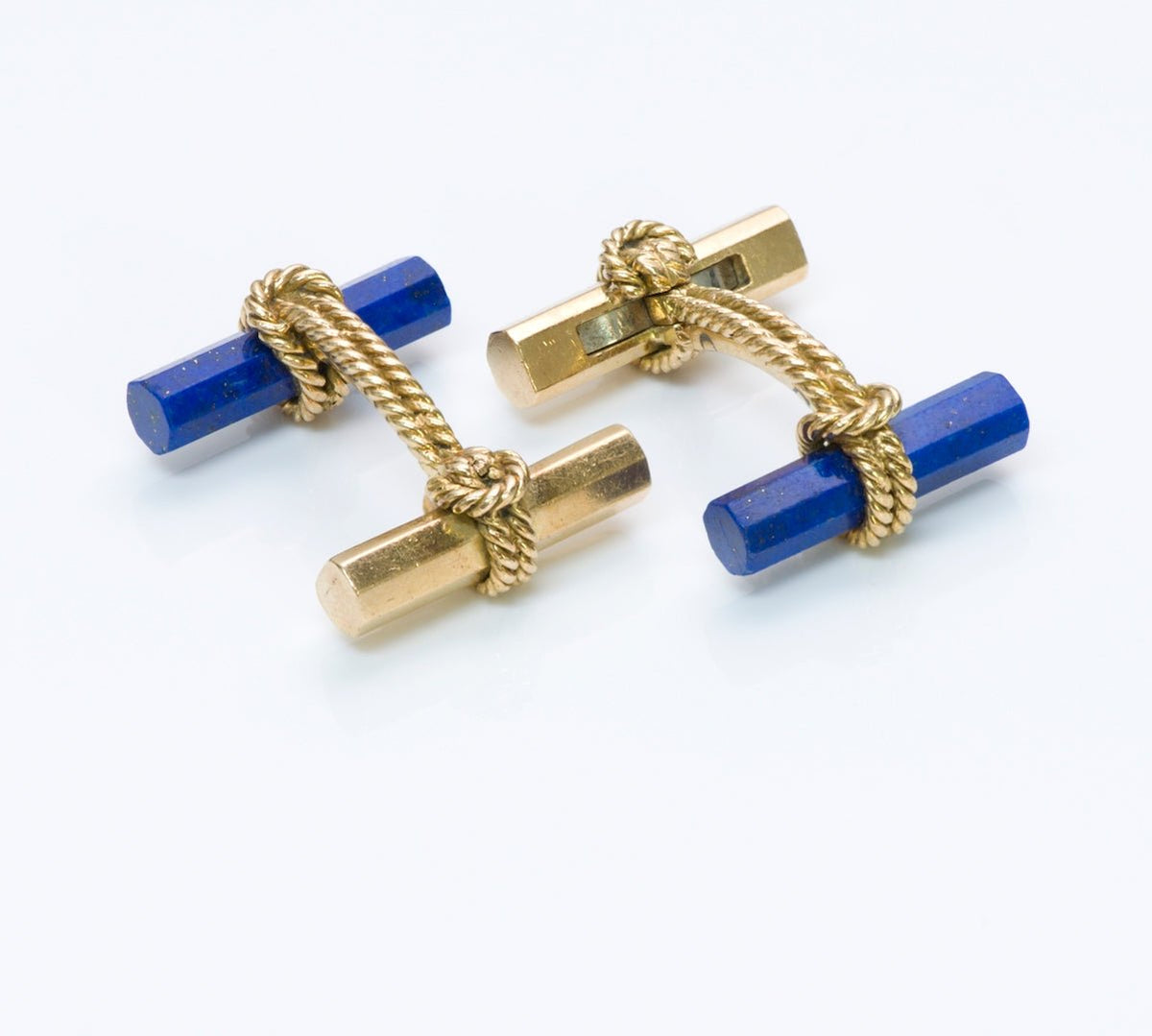 Tiffany & Co. France 18K Yellow Gold Lapis Cufflinks