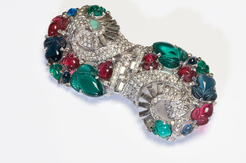 Trifari 1930’s Alfred Philippe KTF Tutti Frutti Red Green Blue Crystal ...