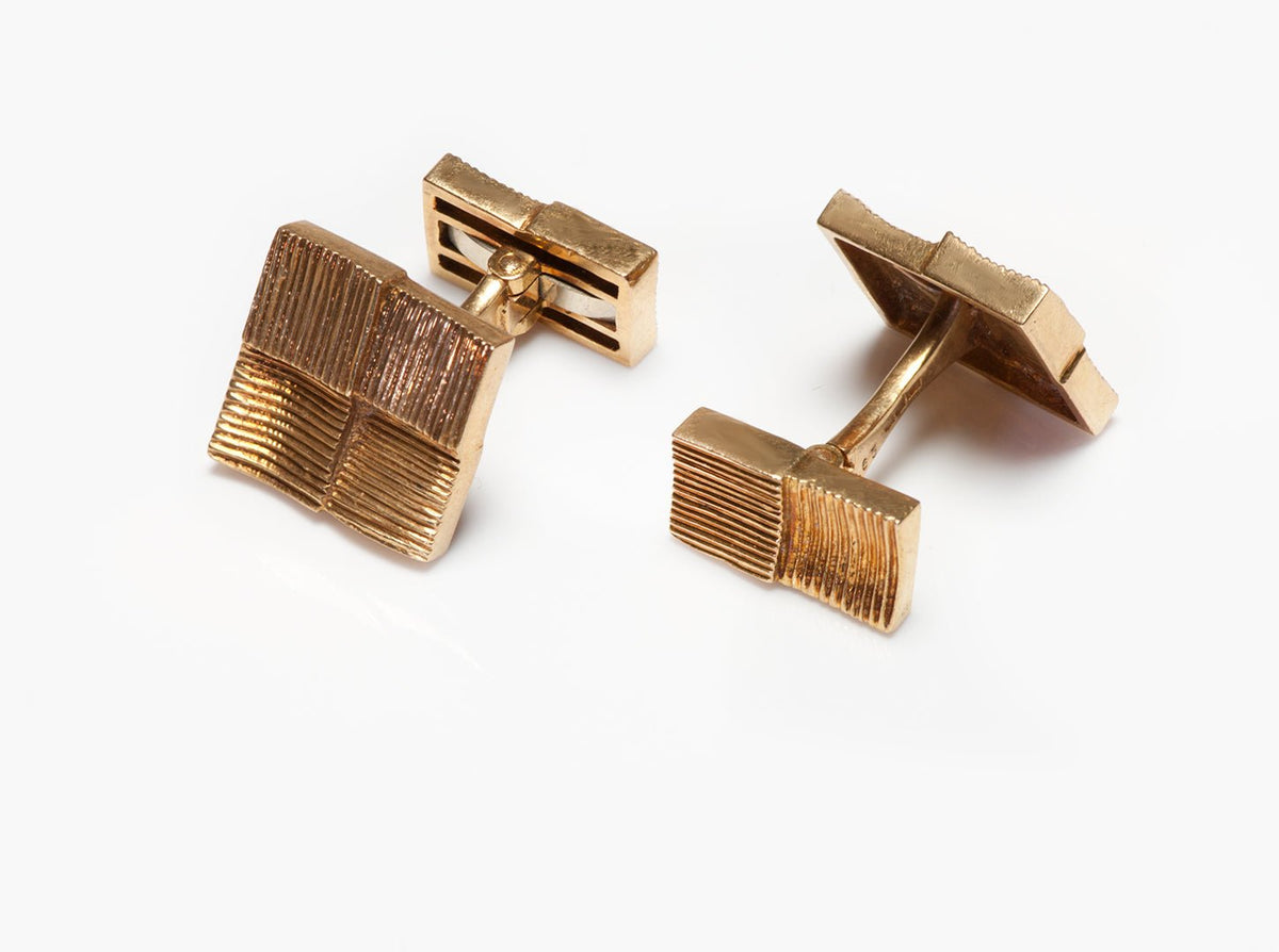 Van Cleef & Arpels Textured 18K Gold Cufflinks