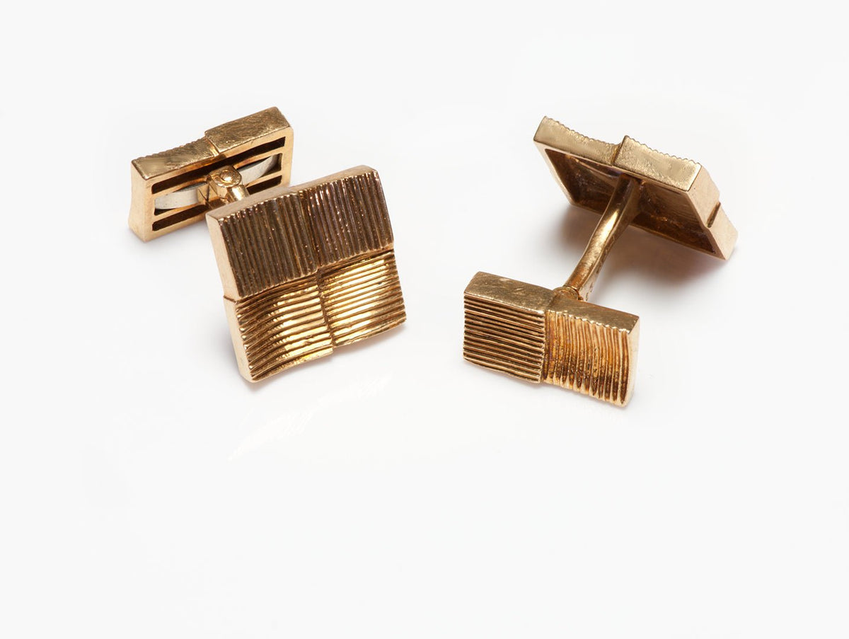 Van Cleef & Arpels Textured 18K Gold Cufflinks