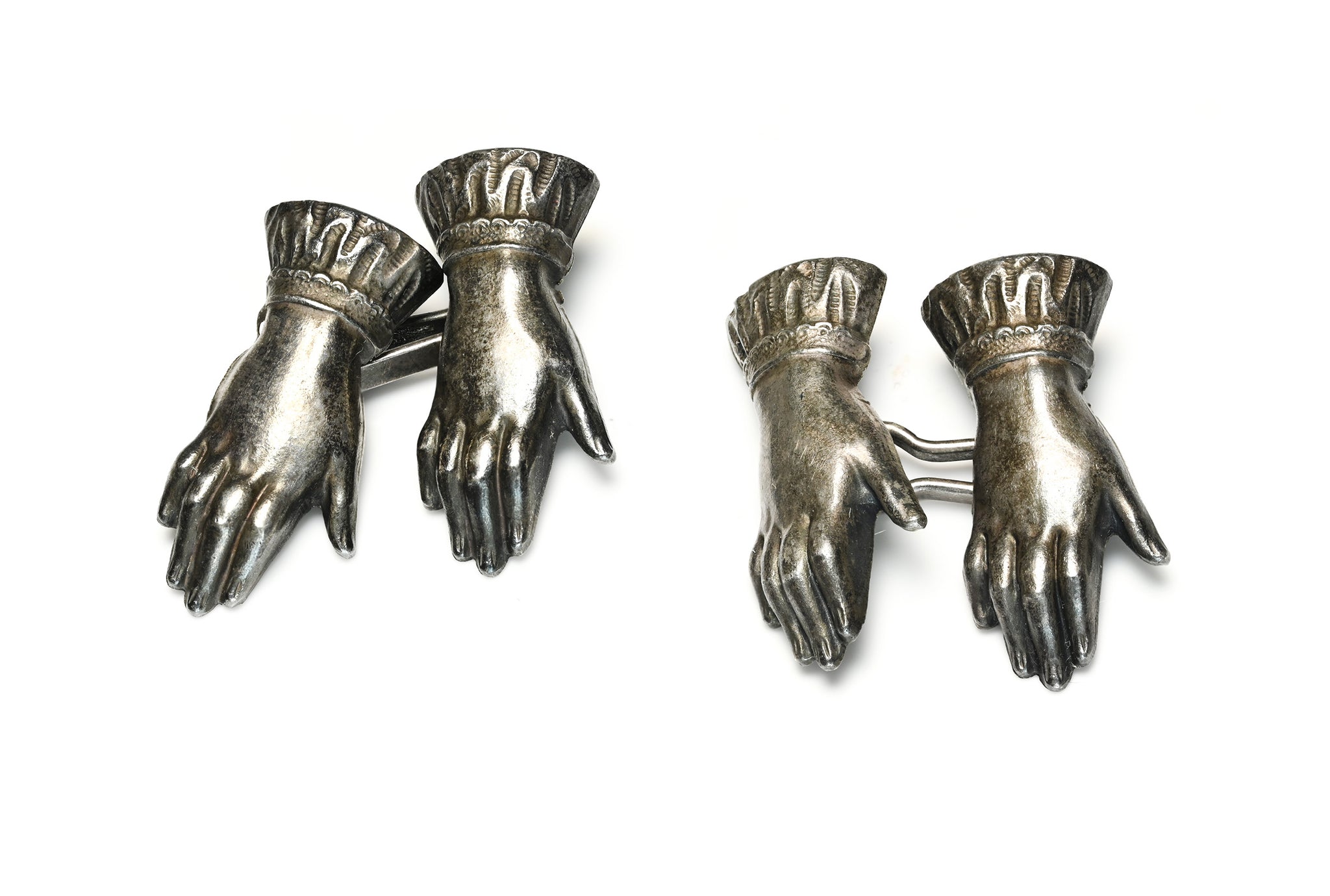 Victorian Silver Hand Form Cufflinks