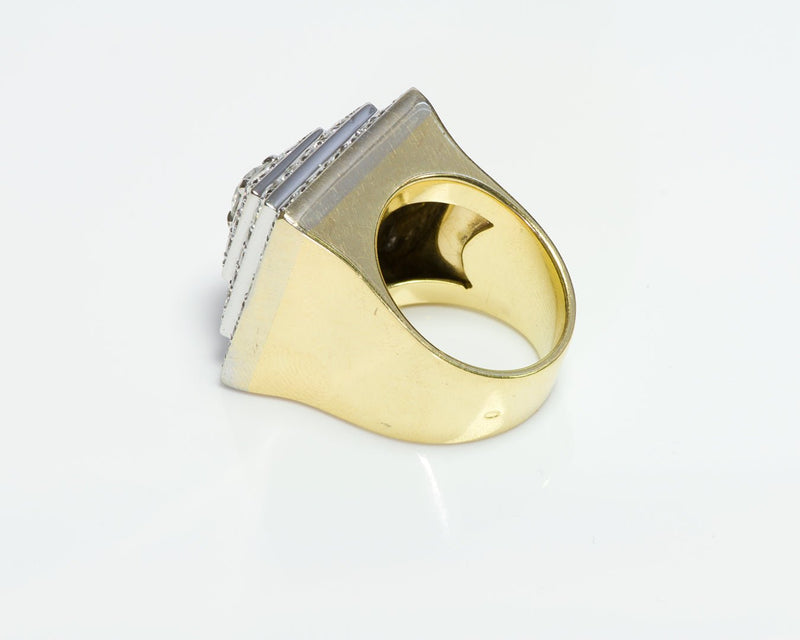 Vintage 18K Gold Diamond Pyramid Ring