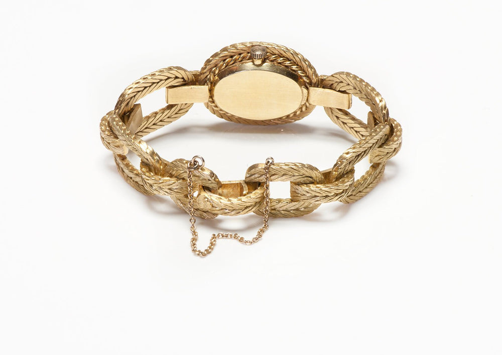 Vintage 18K Yellow Gold Diamond Chaine D'Ancre Style Ladies Watch