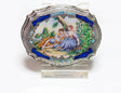 Vintage Enamel Silver Compact Italy