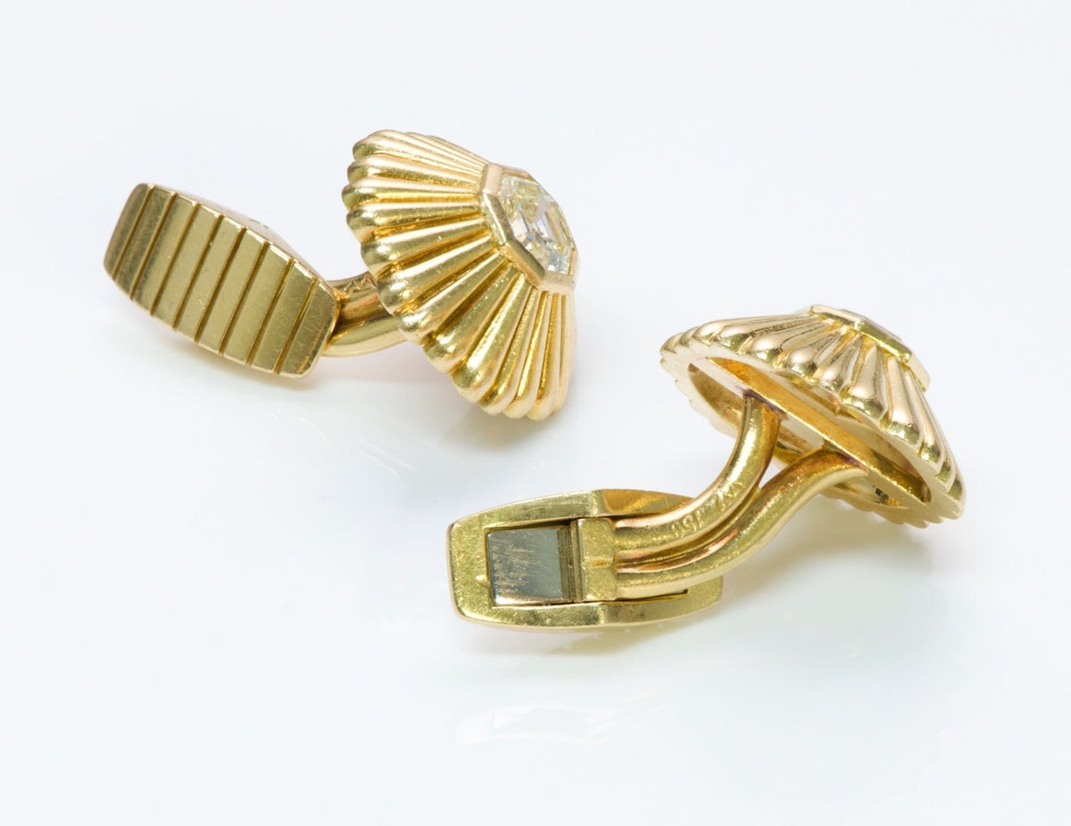 Vintage Gold Fancy Cut Diamond Cufflinks