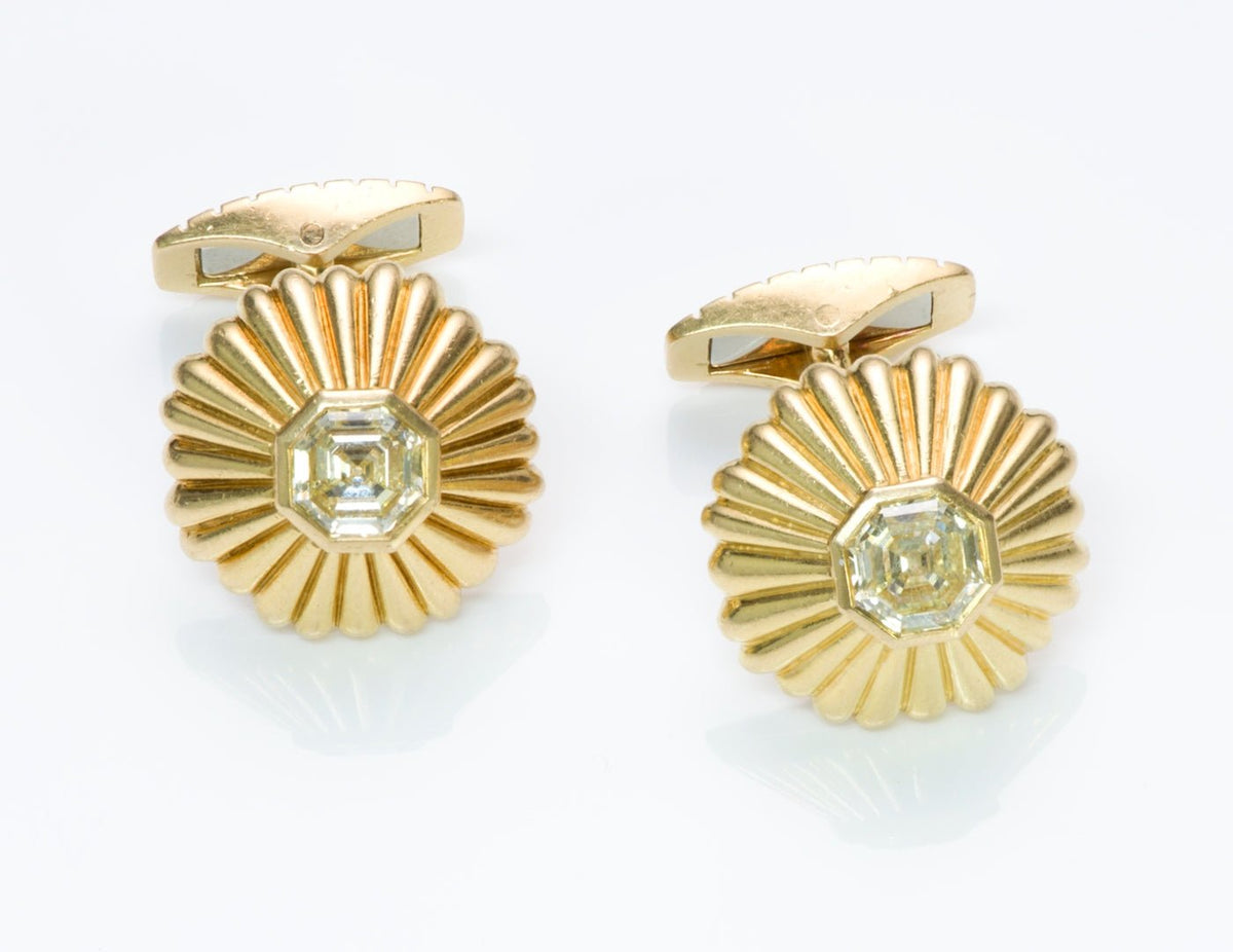 Vintage Gold Fancy Cut Diamond Cufflinks