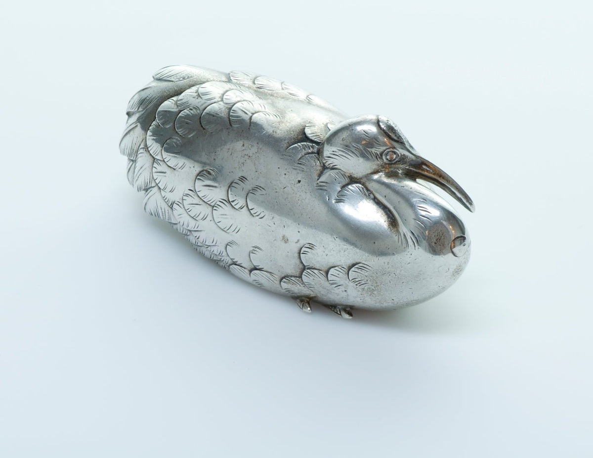 Vintage Japanese Silver Crane Bird