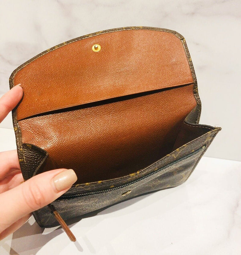 Vintage Louis Vuitton LV Brown Monogram Envelope Wallet