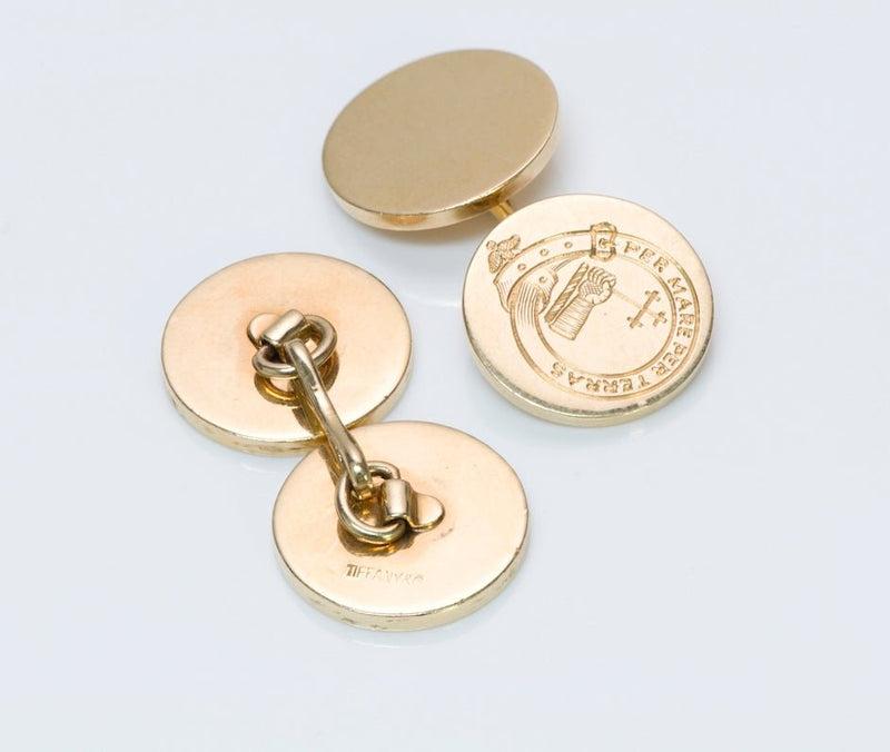 Vintage Tiffany & Co. Gold Crest Cufflinks