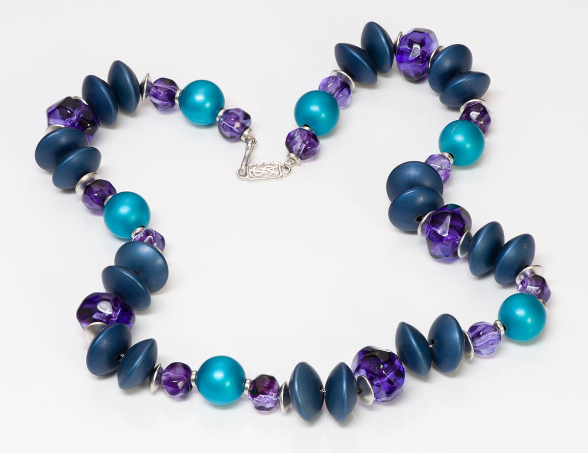 Yves Saint Laurent YSL Purple Beads Necklace